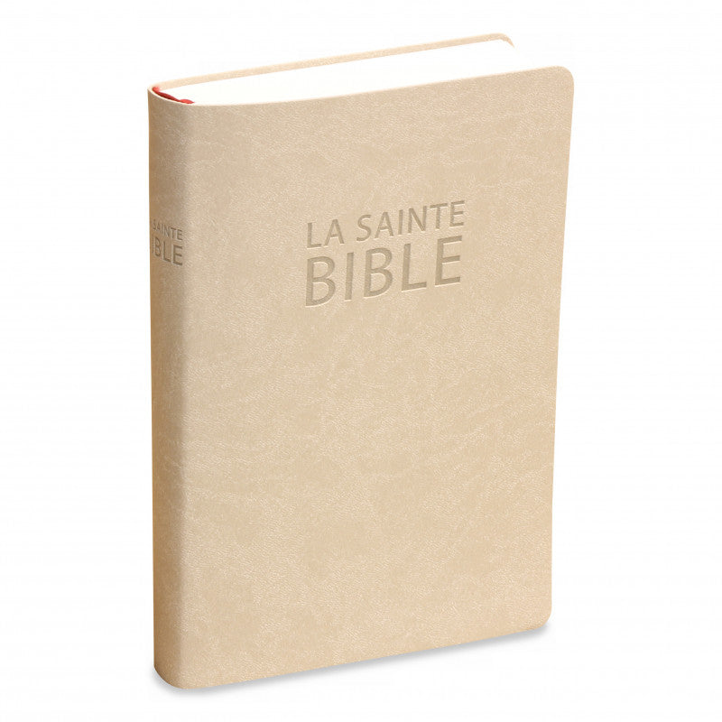 Bible Darby beige (Simili-cuir beige clair, souple, tranche blanche ...